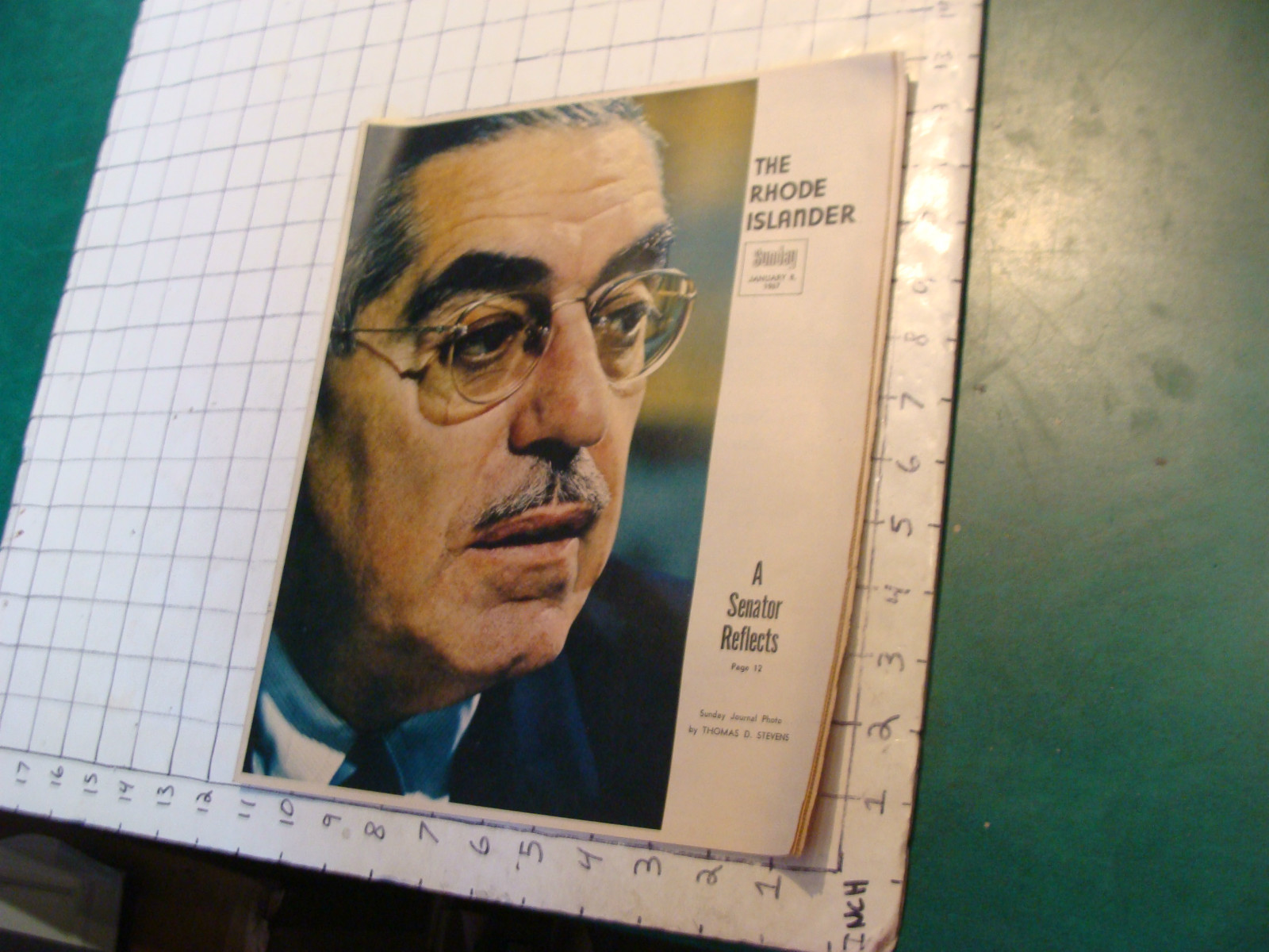 vintage Original paper: SENATOR john o pastore from RHODE ISLAND jan 8 ...