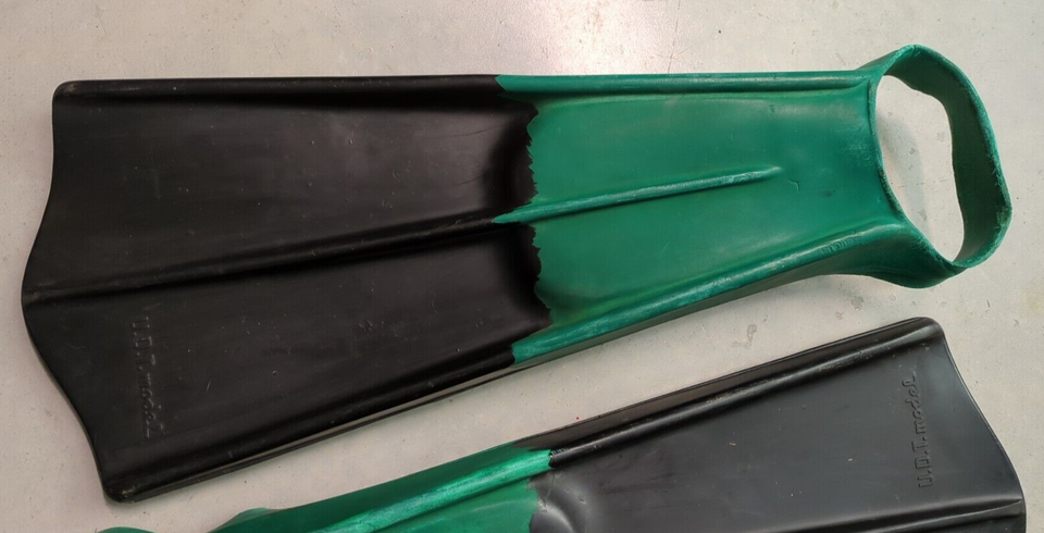 VTG US NAVY SEAL Military VOIT UDT Duck Fins/Flippers, Black/Green ...