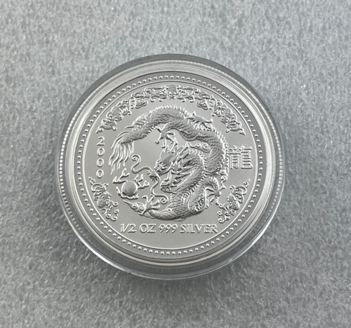 2000 Perth Mint Year of the Dragon 1/2oz 999 Silver Coin in Original ...