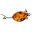 CERTIFIED 925 Sterling Silver Genuine Baltic Amber Little Mouse Brooch ...