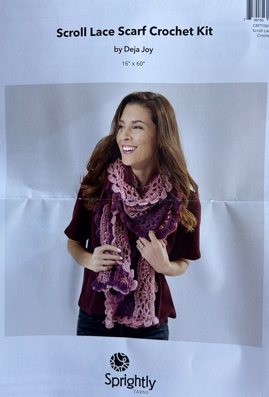 Sprightly Yarn Cake (2) Wool Blend 862yds/400g + Crochet Shawl Pattern ...