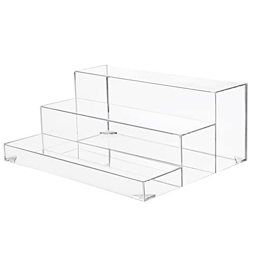 BAR BOTTLE RACK Display Clear Acrylic Stand Riser 3-Tier 15x6x12 Inch ...