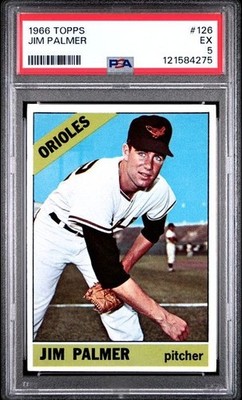 1966 Topps JIM PALMER #126 RC Baseball Card PSA 5 EX HOF Baltimore ...