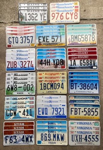 Nice lot of 51 US license plate plates - 17 different states . Ends 9pm ...