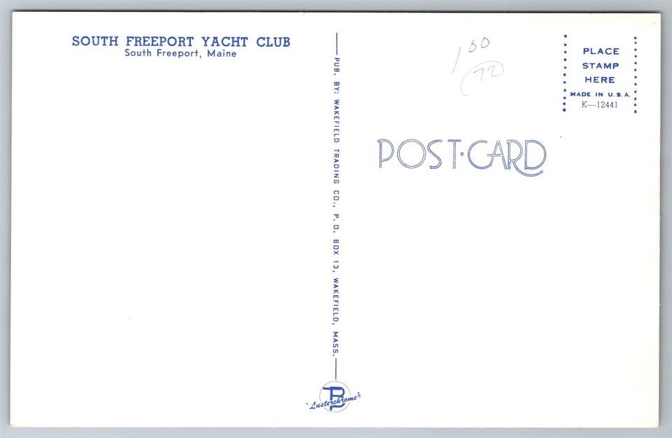 Postcard South Freeport Yacht Club South Freeport Maine chrome D133 | eBay