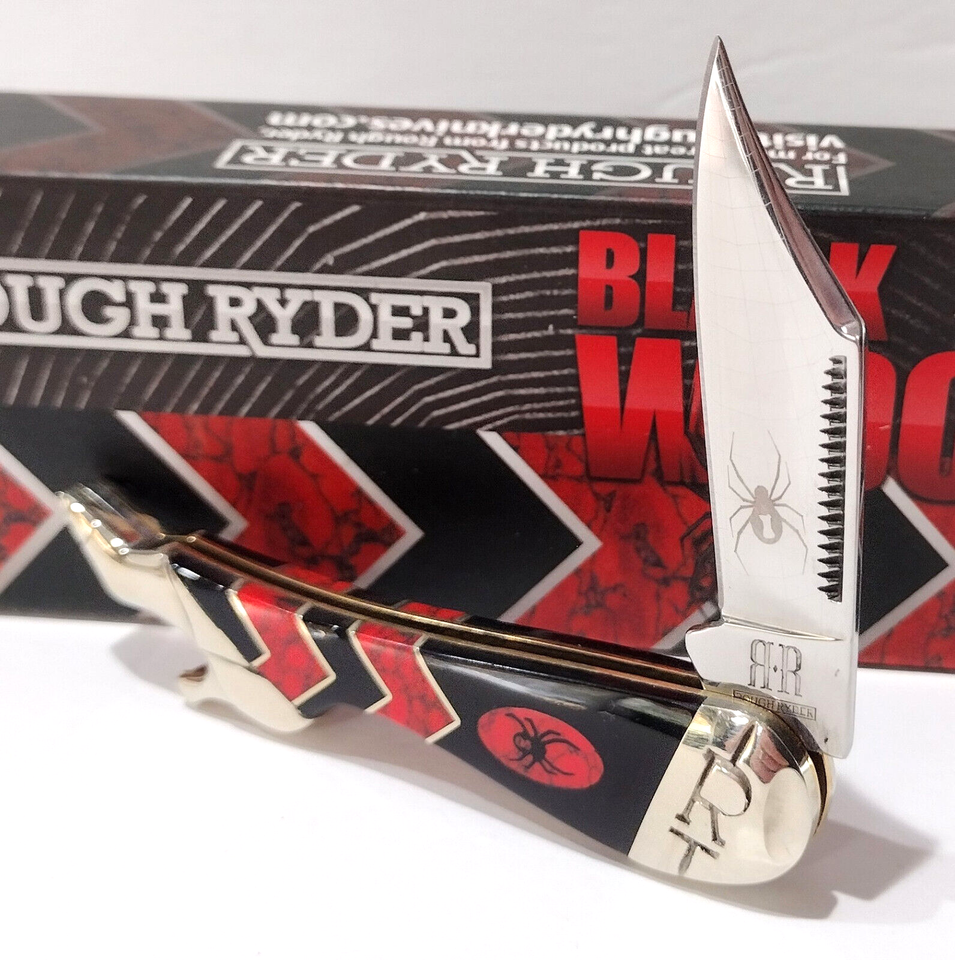 Rough Ryder Black/Red Widow Lady Leg High Heel Shoe Folding Pocket ...