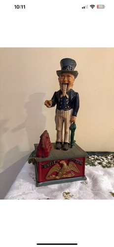 Antique Uncle Sam Cast Iron Coin Bank. Vintage. Great piece | eBay