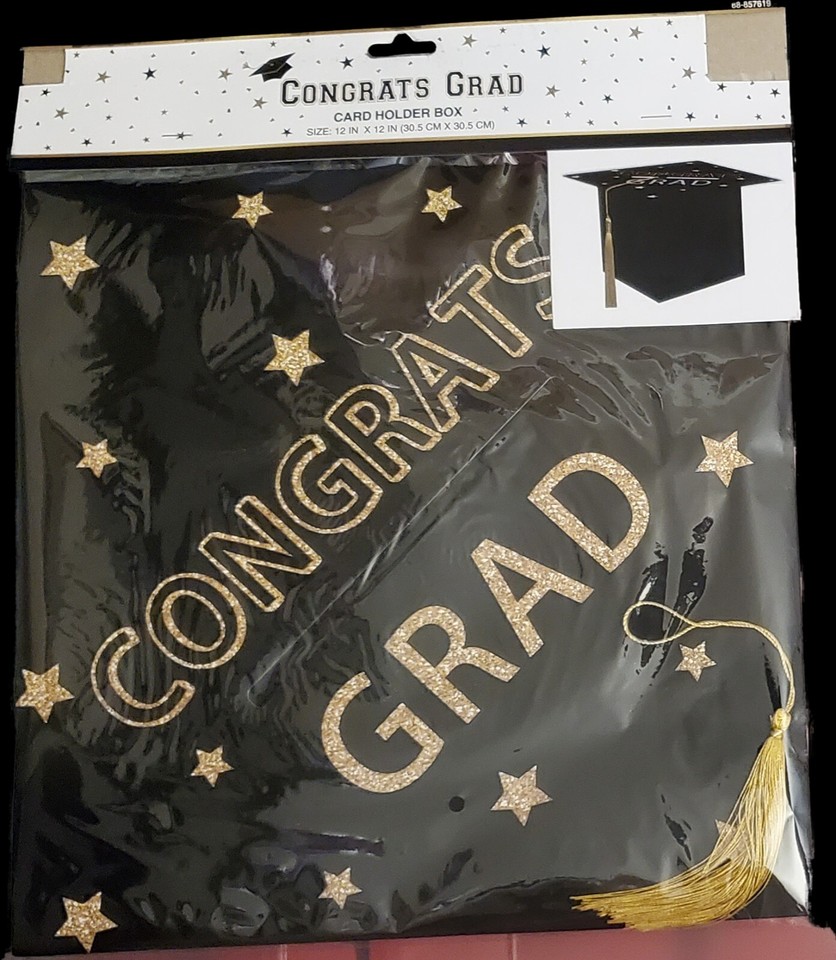 Graduation Card Box Graduation Card Holder Box With Tassel - Congrats ...