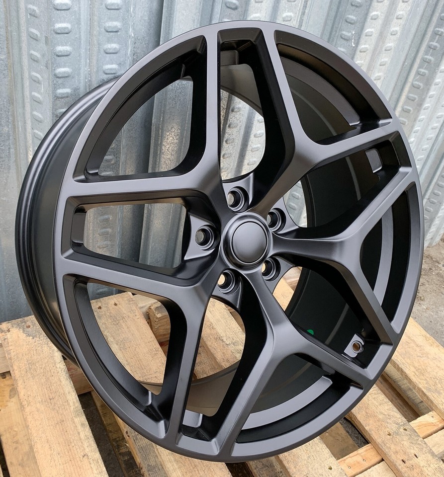 20X9 20x10 5x120 MATT BLACK Staggered Rim Wheels Fits Chevy Camaro RS ...