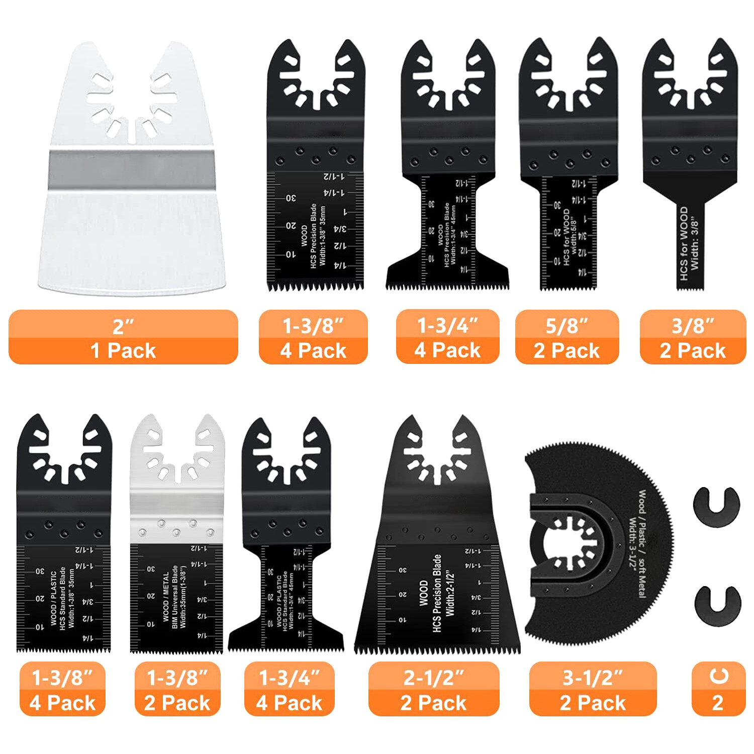 29Pcs Oscillating Multi Tool Saw Blades Quick Release High Carbon Steel ...