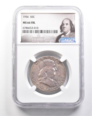 1956 Franklin Half Dollar MS66 FBL NGC Beautiful Tone *7495 | eBay
