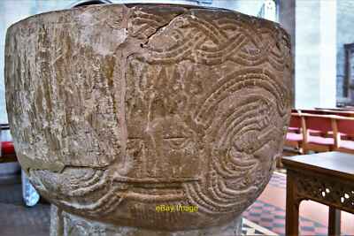 Photo 6x4 Brecon Cathedral: The Norman font Brecon/Aberhonddu c2021 ...