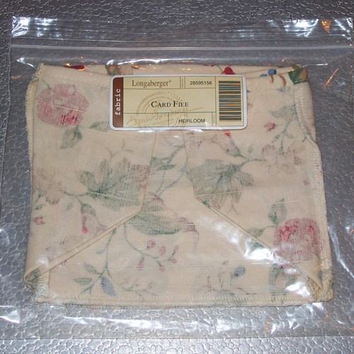 Longaberger Heirloom Floral CARD FILE Basket Liner ~ New Includes FREE ...