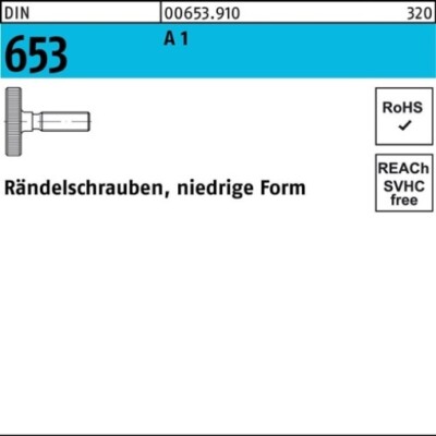 10er PACK(Stk) 006539100080010 Rändelschraube DIN 653 niedrige Form M 8 ...