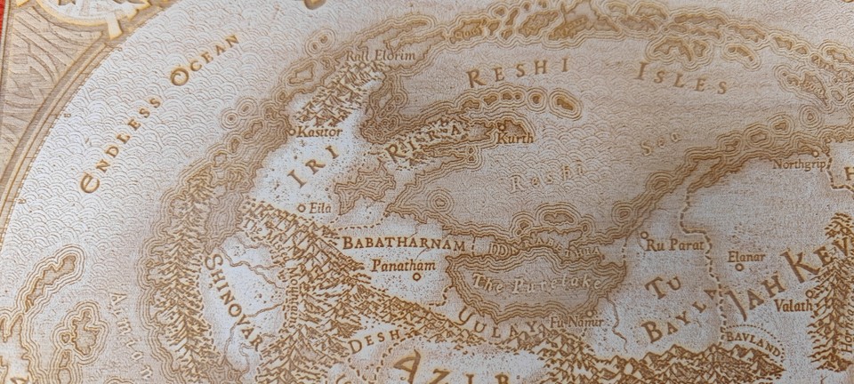 Laser engraved map of Roshar v2 from The Stormlight Archive by B ...