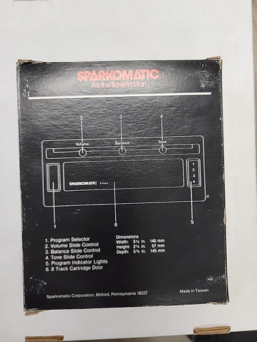 NOS Sparkomatic 8 Track Player Car Audio Equipment NEW IN THE BOX NEVER ...