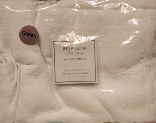 New INUP Home Portugal 100% Cotton White Texture Ruched Coverlet ...