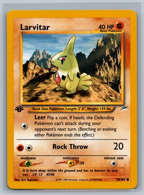 Pokemon TCG Larvitar #70/105 1st Edition CCG Neo Destiny | eBay