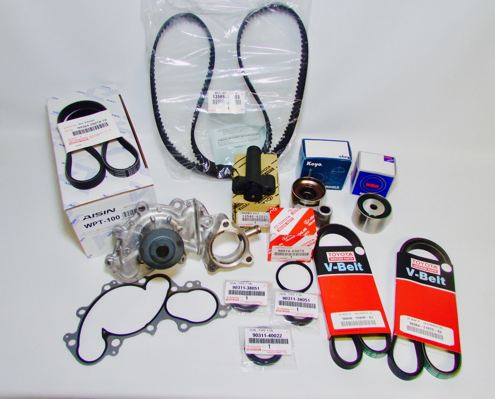 GENUINE TOYOTA 3.4L V6 5VZFE WATER PUMP TIMING BELT 15 PIECE KIT (NO ...