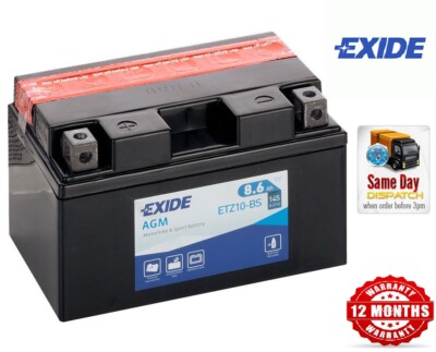 EXIDE AGM ETZ10S, YTZ10S PERFORMANCE BATTERY HONDA CBR600RR 03 04 05 06 ...