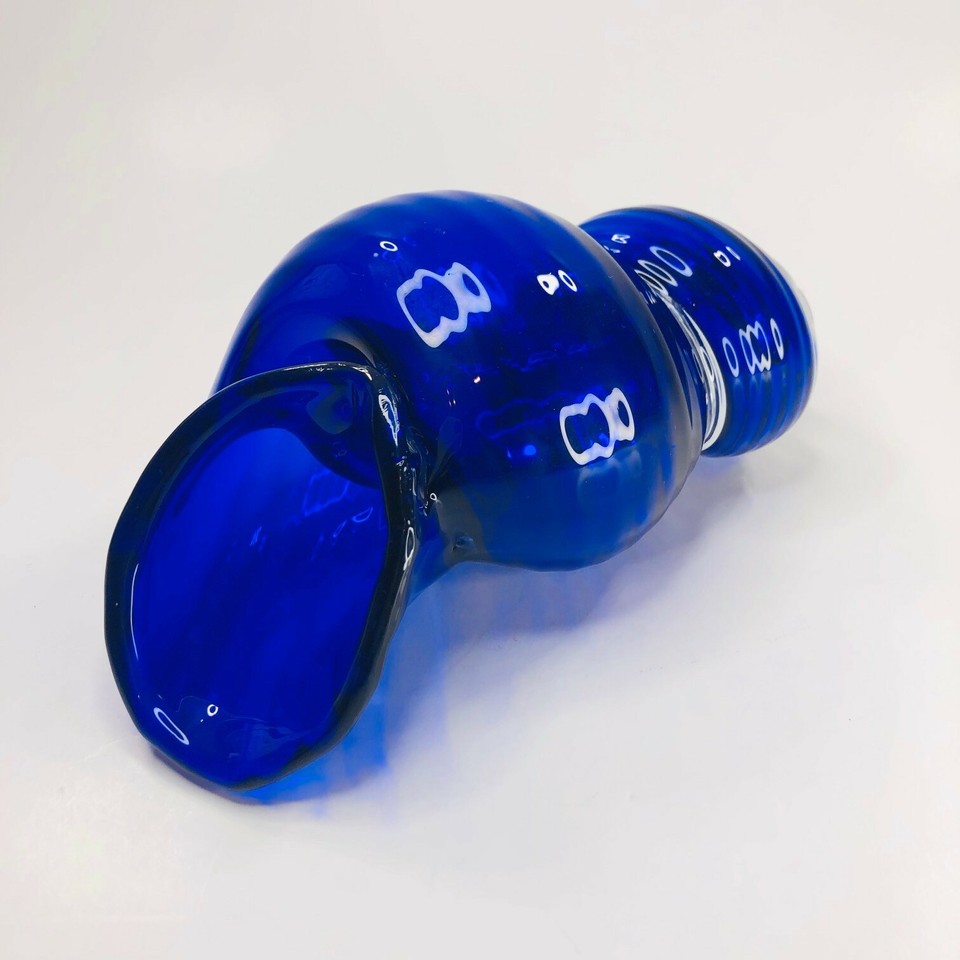 Art Glass Cobalt Blue Conch Shell Sculpture Signed Dated Vintage | eBay