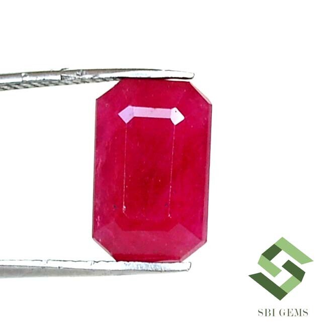 10.75x7 mm Certified Natural Ruby Octagon Cut 3.91 CTS Mozambique Loose ...