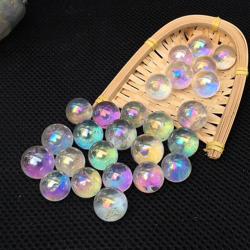 Aura Rainbow White Sphere Titanium Seed Quartz Crystal Healing Ball ...