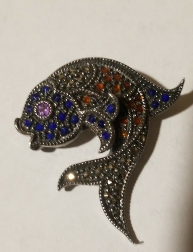 Beautiful Vintage Judith Jack Sterling Sparkling Fish Brooch | eBay