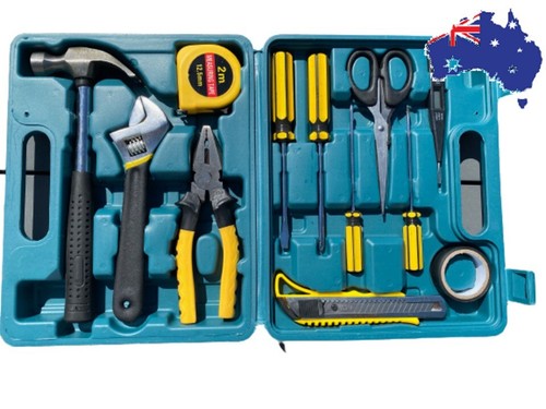 13pcs Hand Tool Toolbox DIY Kit Household Home Hammer Plier Screwdriver ...