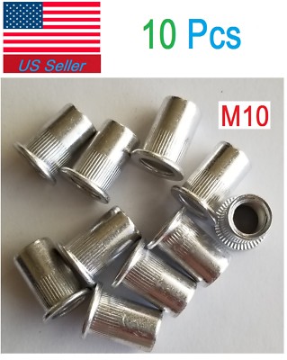 M10 Aluminum Rivet Nut Inserts Rivnut Nutsert 10mm Pack of 10 M10x1.5 ...