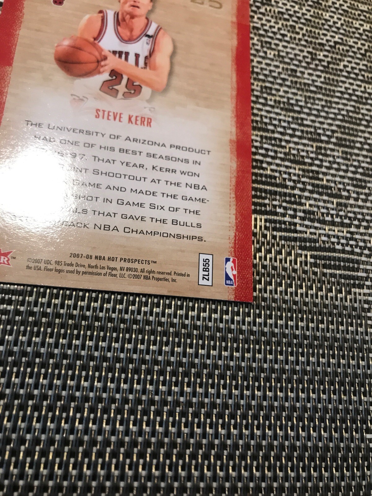 2007-08 FLEER HOT PROSPECTS SUPREME COURT CHICAGO BULLS STEVE KERR CARD ...