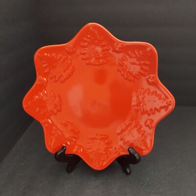 Spode Evergreen Christmas Tree Red Plate Embossed Trees Salad Plate | eBay