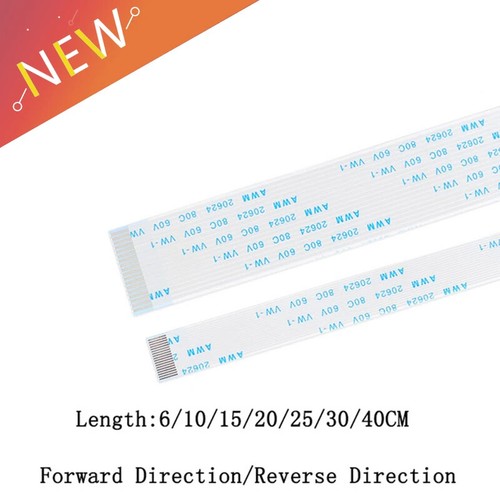 10PCS 0.5/1.0mm 18P FFC Cables - Assorted Lengths Flexible Flat Ribbon ...