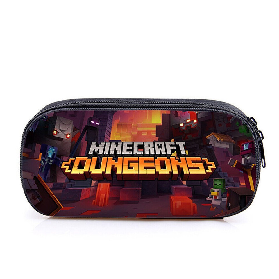 Kids Game Minecraft Pencil Case Double Layer Stationery Pen Pouch ...