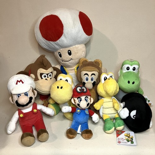 Super Mario Bros Plush Toy lot of 9 - Tanooki Mario, Yoshi, Bullet ...