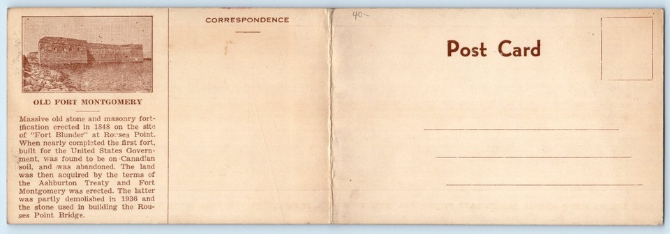 Rouses Point Bridge Across Lake Champlain Old Fort Montgomery Antique ...