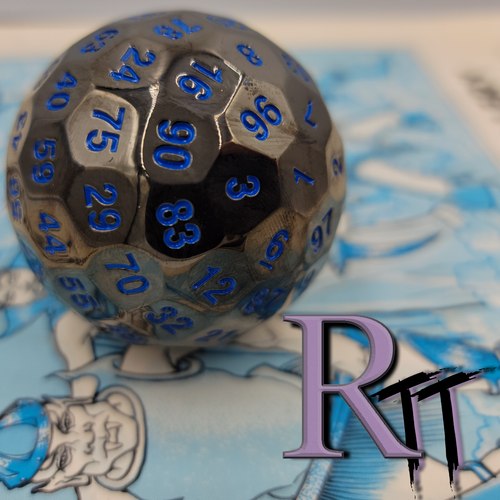 Metal Black D100 Polyhedral DND Die 100 Sided Dice Dungeons & Dragons ...