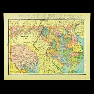 DC, DE, MD, NJ, NY, PA - 1905 Wall Map