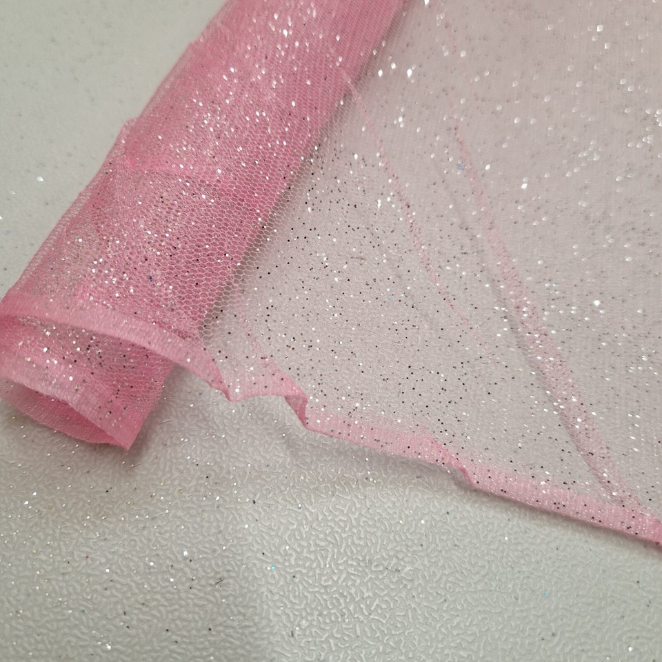 Glitter Tulle Fabric Soft Dress Net 150cm Wide Sheer Costume Sparkle ...