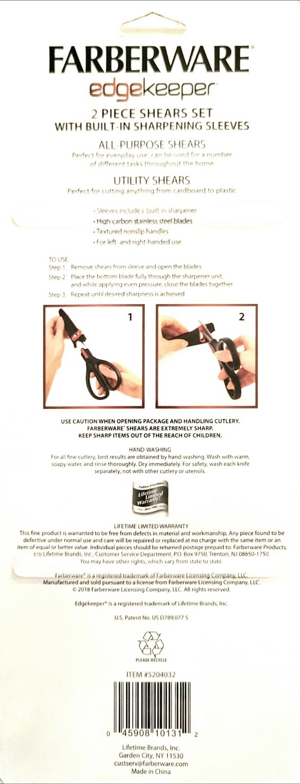 Farberware 2-piece Shears Set Edgekeeper Kitchen Multipurpose Utility ...