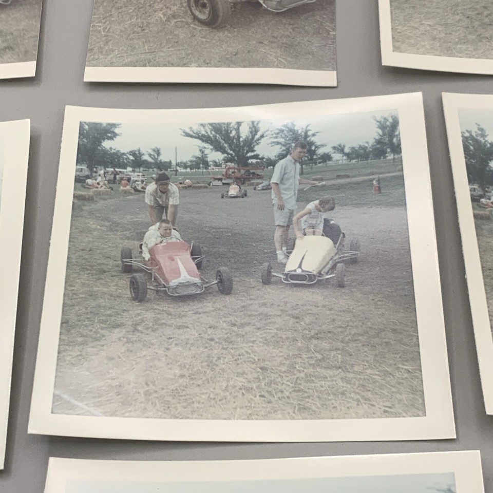 12 Vtg Photos Of 2 Boys Racing 1/4 Midget Race Cars Whiteman AFB ...