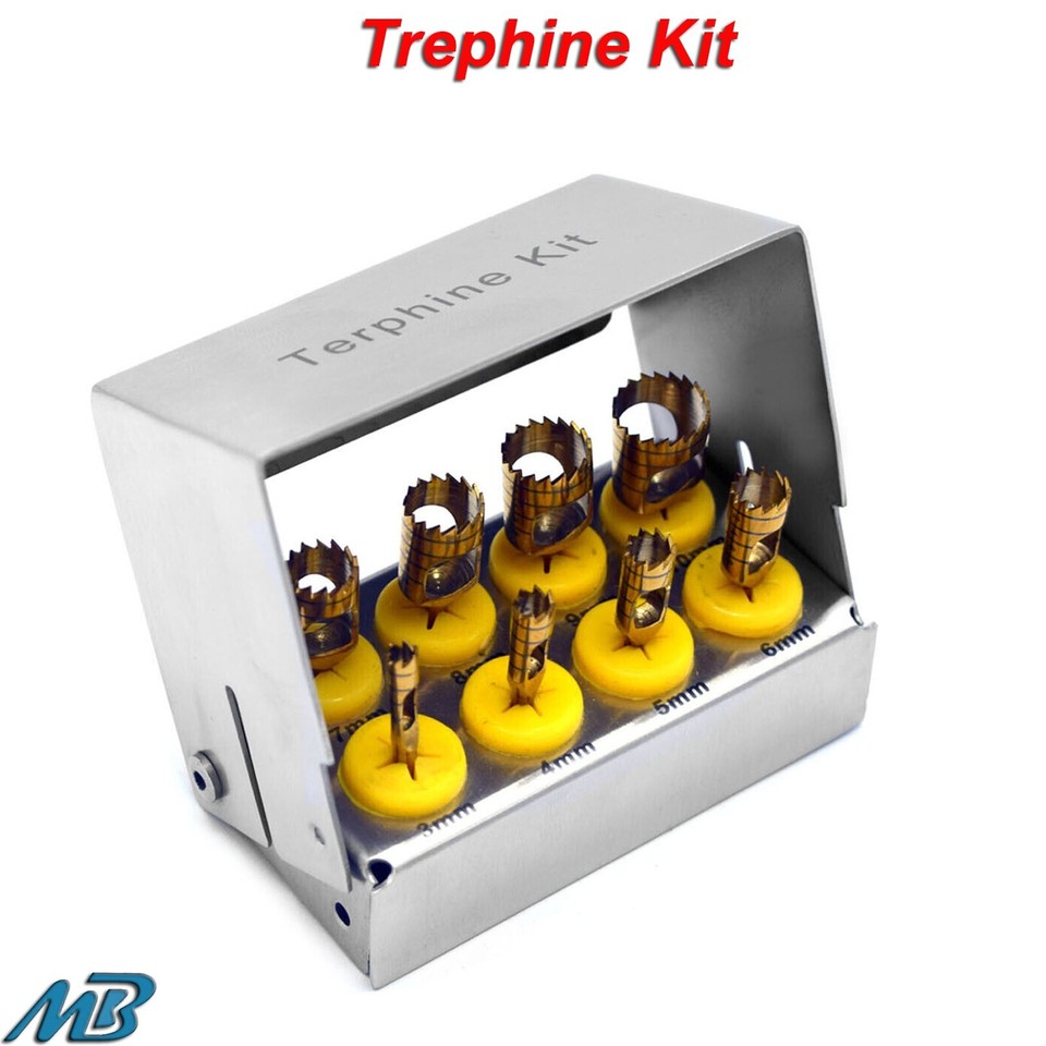 Dental Trephine 8 Pcs Dental Drills Kit for Implant Surgical Surgery ...