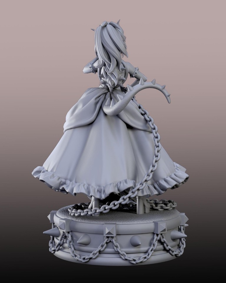 Bowsette 1/4 Painted 3D Printed 12K Figure Statue Resin Model Kit ...