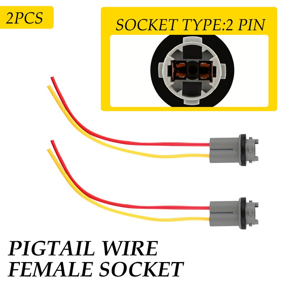 Universal Pigtail Wire Female Socket T10 194 PGS Front Side Marker ...