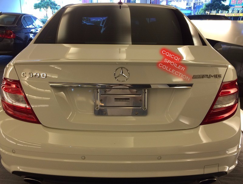Painted BENZ W204 Sedan OEM roof spoiler + A type trunk spoiler color ...