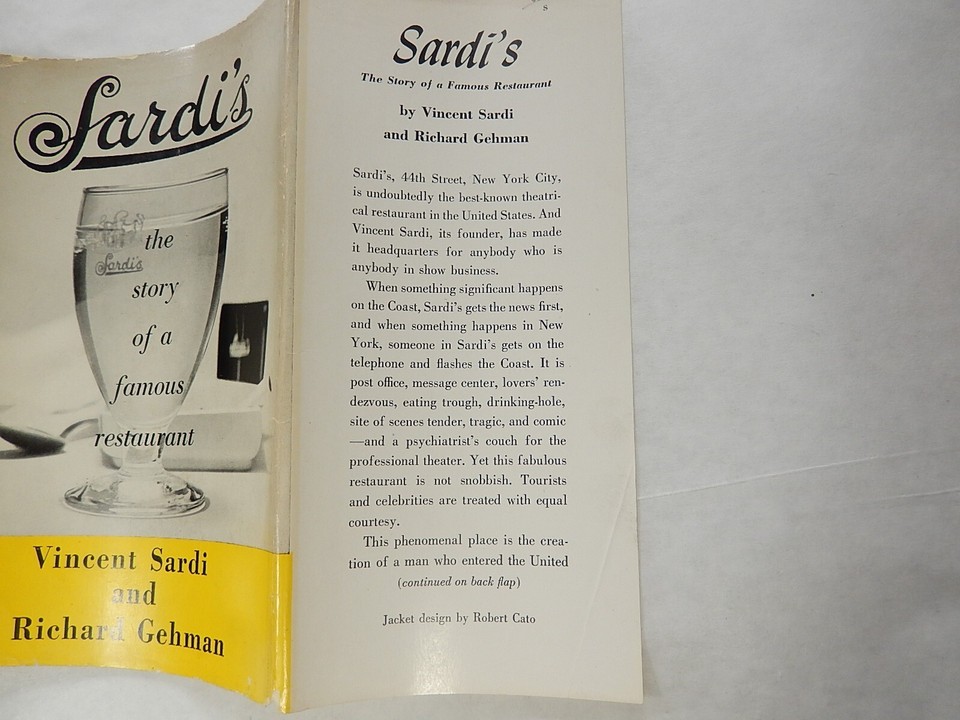 Sardi's: The Story of a Famous Restaurant by Vincent Sardi, 1953, 1st ...