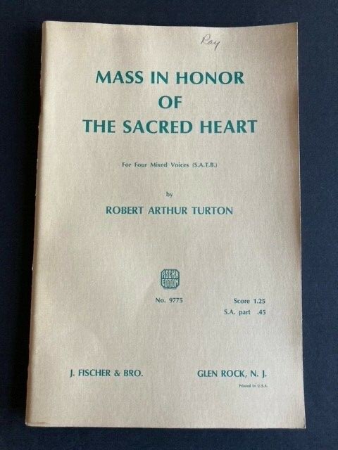 Vintage Catholic Music Book - Mass in Honor of Sacred Heart - 1967 | eBay