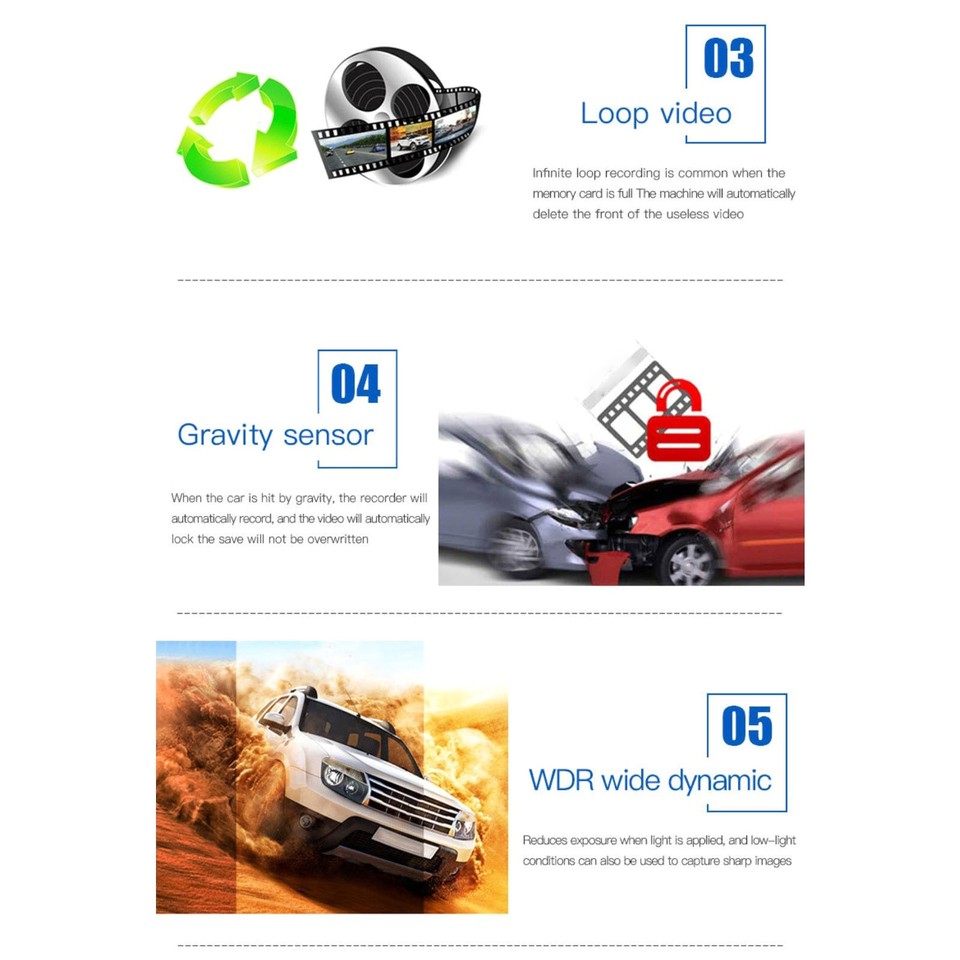 Car Dash Cam DVR with Full Band Radar Speed Detector K Ka Ku X Band ...