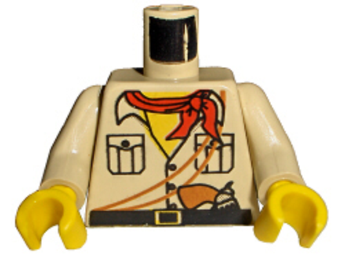 LEGO Minifigure Tan Torso Desert Explorer with Red Scarf and Gun ...
