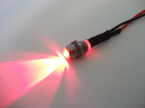 FAKE CAR ALARM FLASHING RED LED 12V WITH CHROME BEZEL | eBay